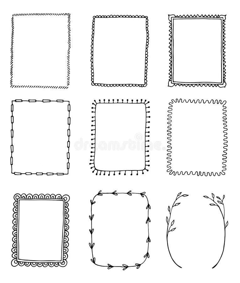 Doodle frames stock vector. Illustration of card, classic - 24180952