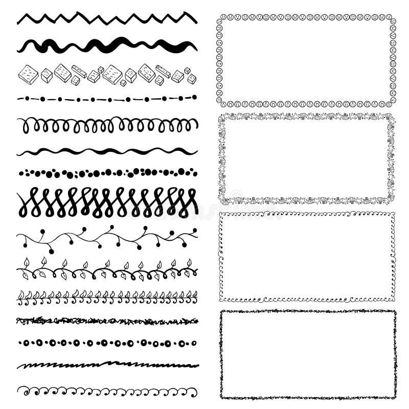 Set of Hand-drawn Doodle Frames. Sketch Borders Stock Vector ... Set of Hand-drawn Doodle Frames. Sketch Borders Stock Vector ...