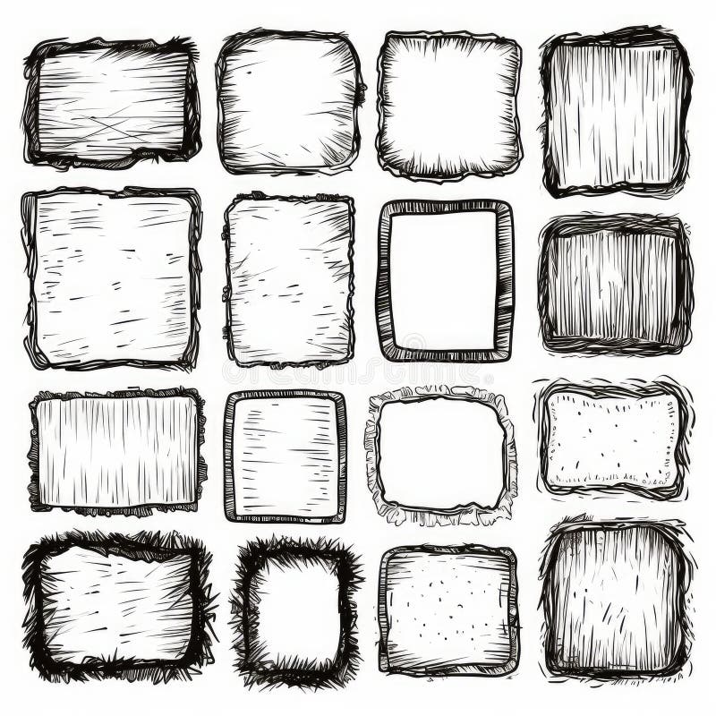Set of Hand Drawn Doodle Textures Isolated on White Stock Illustration ...