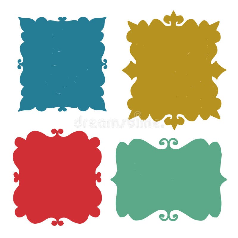 Set of hand drawn frames. stock vector. Illustration of graphic - 155314479