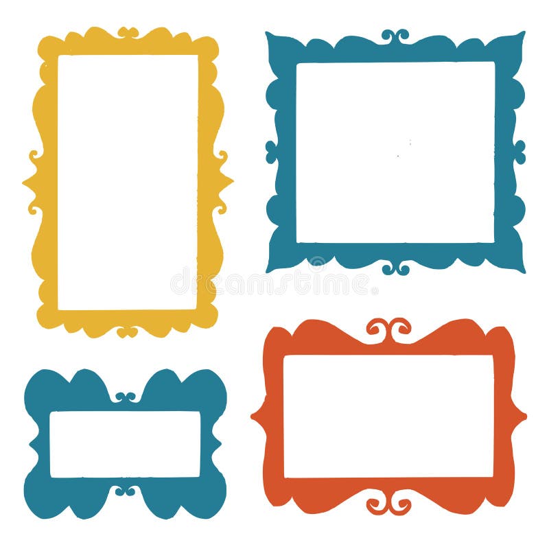 Set of hand drawn frames. stock vector. Illustration of decoration ...