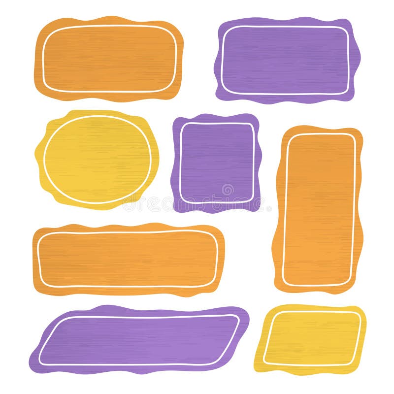 Set of Hand Drawn Frames. Hand Drawn Text Box Collection Stock Vector ...