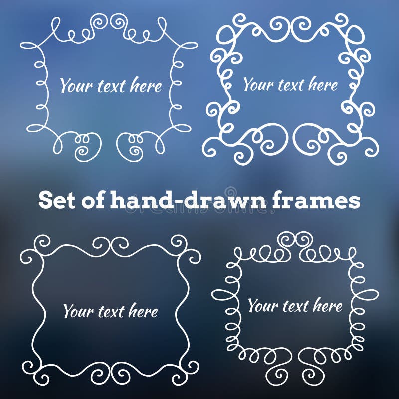 Set of hand drawn frames. stock vector. Illustration of isolated - 51645381