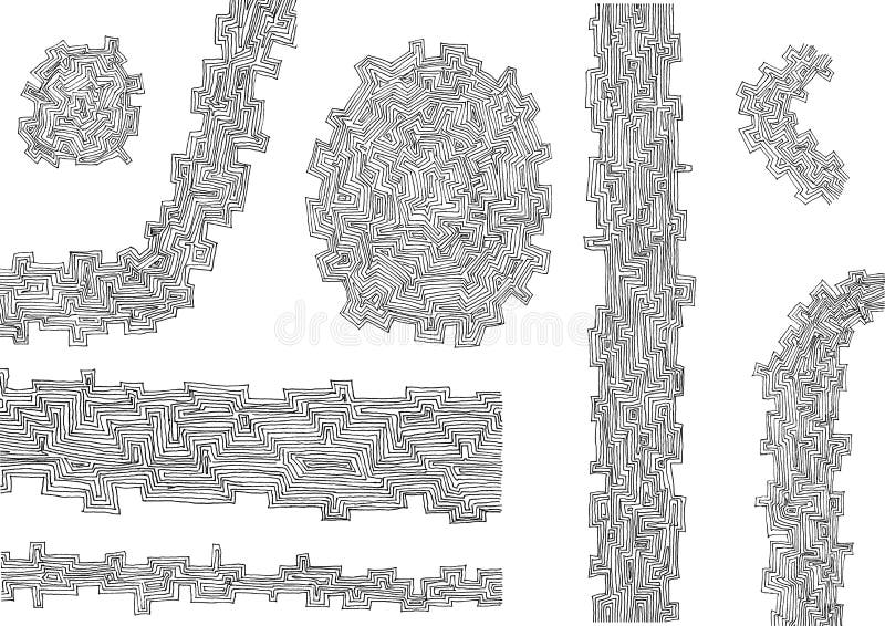 Set of Hand Drawn Geometric Shapes. Stock Illustration - Illustration ...