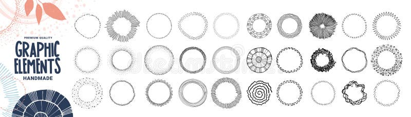 Set of Hand Drawn Graphic Elements, Textures and Patterns Stock Vector ...