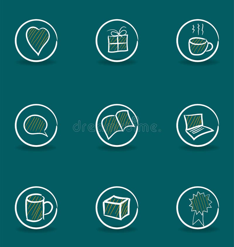 Set of hand drawn stock vector. Illustration of graphic - 42049264