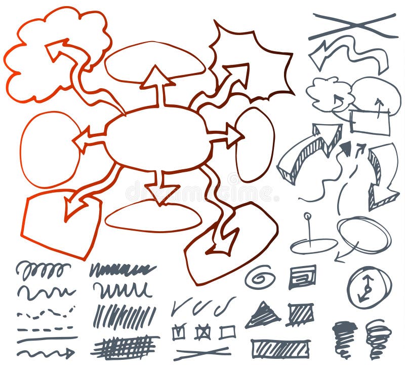 Set of Hand Drawn Graphic Signs. Stock Vector - Illustration of ...