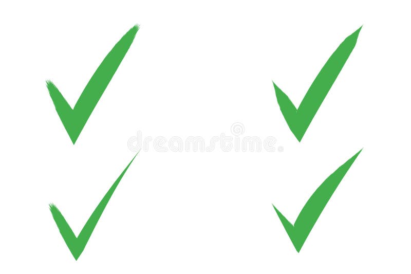 Hand Drawn Green Check Mark Stock Illustration - Illustration of hand ...