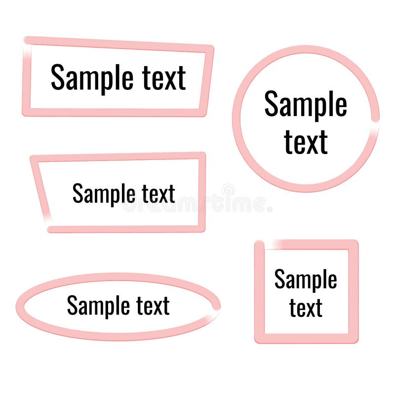 Set of Hand Drawn Highlighter Design Elements, Frames, Stripes and ...