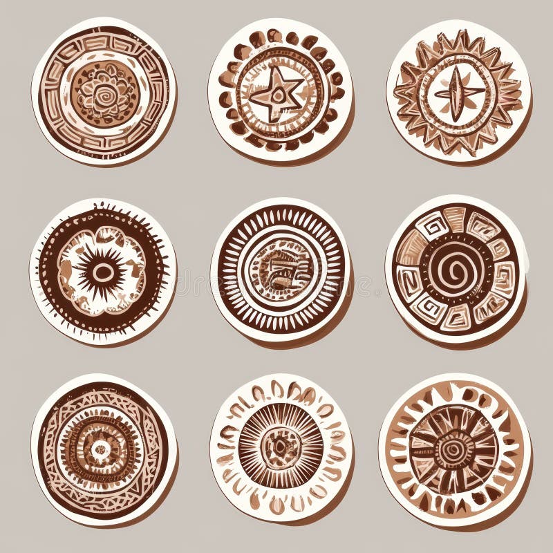 Set of Hand Drawn Indian Design Elements. Vector Illustration Eps1 ...