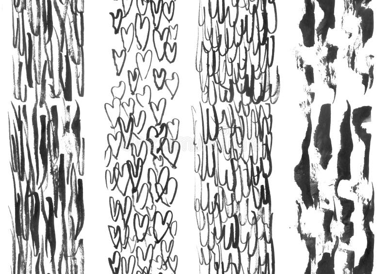 Set of Hand-drawn Ink Shapes Stock Photo - Image of dots, textured ...