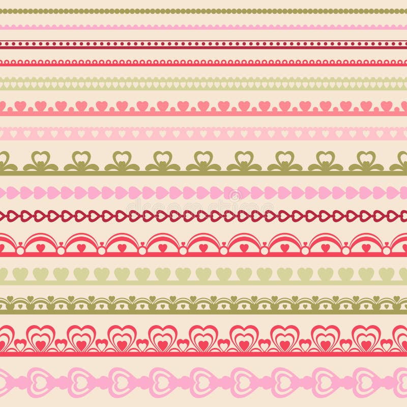 Set of Hand Drawn Lace Paper Punch Borders Stock Vector - Illustration ...