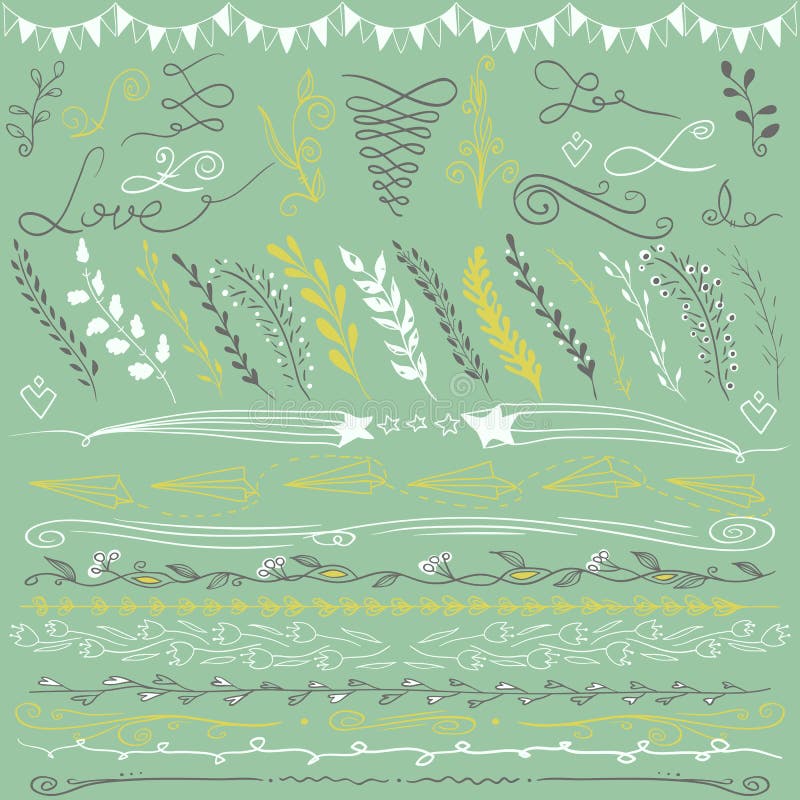 Design Elements Green Divider Line Set Stock Illustrations – 185 Design ...