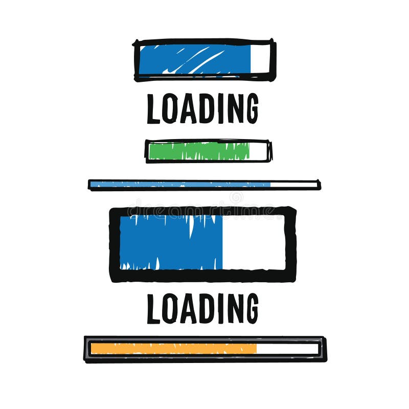 Set Hand Drawn Loading Bars Stock Illustrations – 14 Set Hand Drawn ...