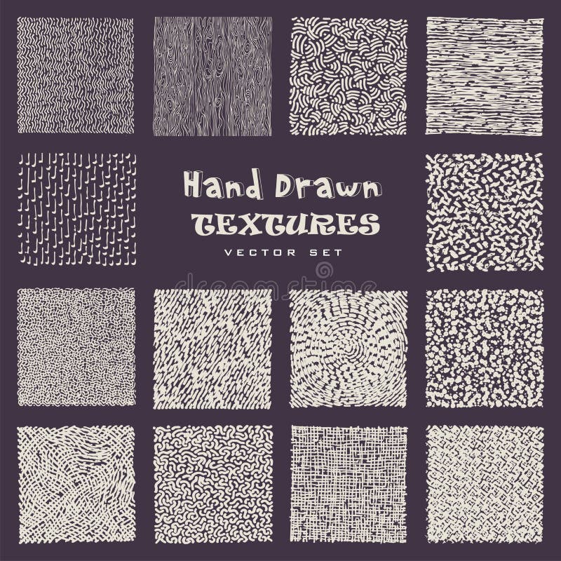 Set of Hand Drawn Marker and Ink Patterns Stock Vector - Illustration ...