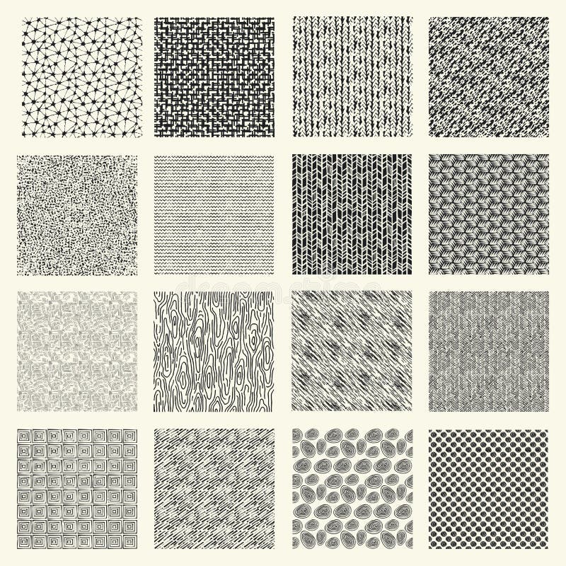 Set of Hand Drawn Marker and Ink Patterns Stock Vector - Illustration ...