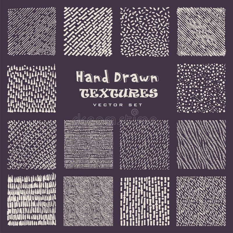 Set of Hand Drawn Marker Patterns Stock Vector - Illustration of marker ...