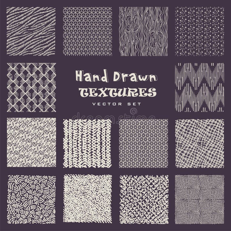Set of Hand Drawn Marker and Ink Patterns Stock Vector - Illustration ...