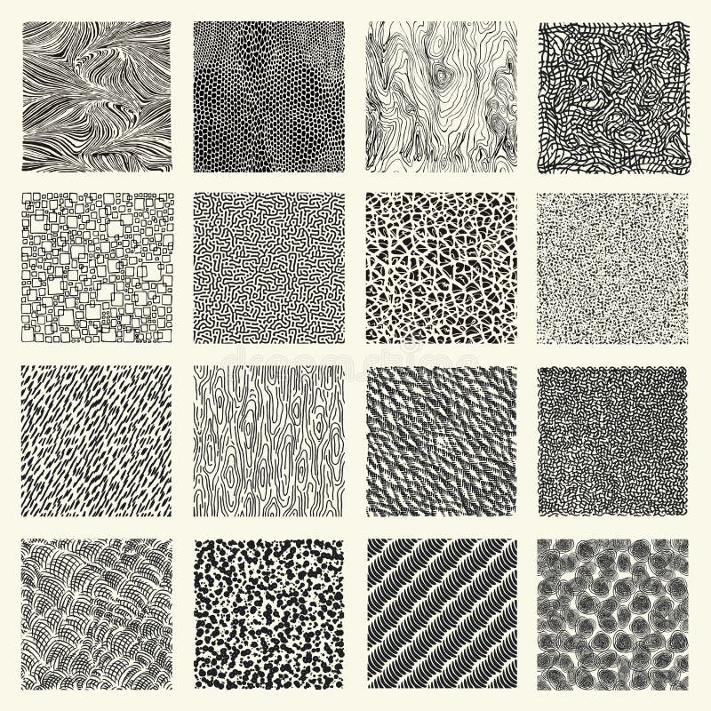 Set of Hand Drawn Marker and Ink Patterns Stock Vector - Illustration ...