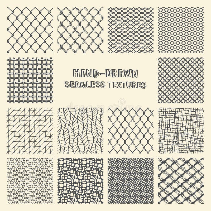 Set of Hand Drawn Marker and Ink Patterns Stock Vector - Illustration ...