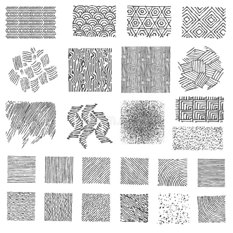 Chalk Sketch Hatching. Doodle Textures, Pencil Sketching Lines ...