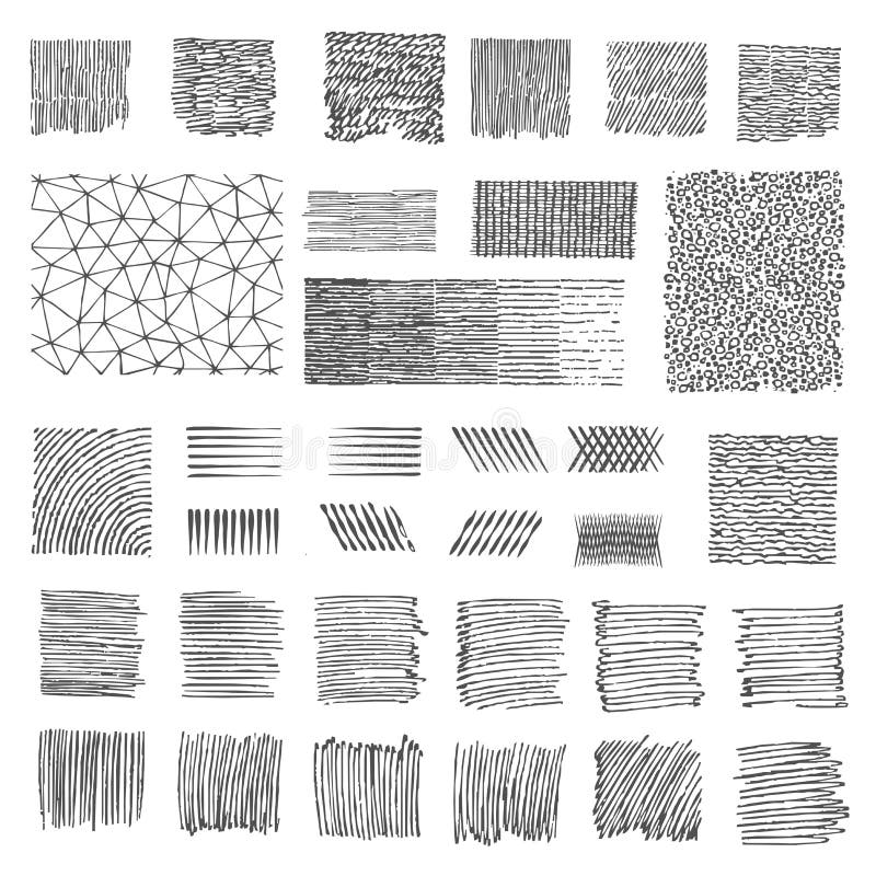 Set of Hand Drawn Marker Patterns Stock Vector - Illustration of marker ...