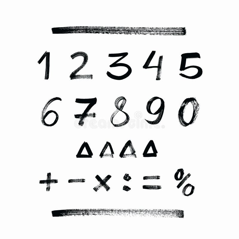 Set Of Hand Drawn Numbers Stock Vector Illustration Of Decor 193231069