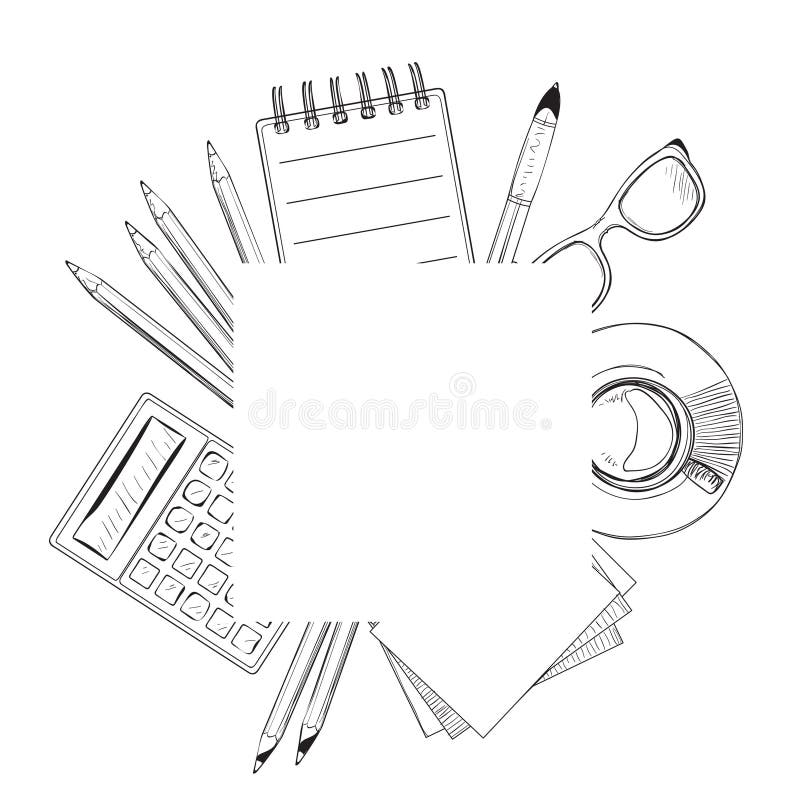Set of Hand Drawn Objects for Business People. Stock Vector ...