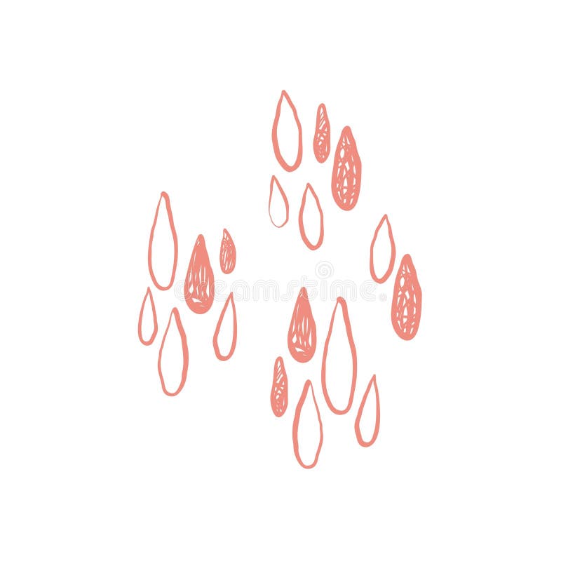 Set of Hand Drawn Outline of Drops. Silhouette. Doodle Vector ...