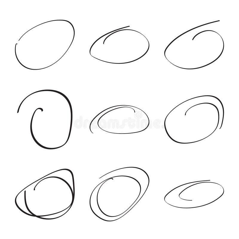 Set hand drawn ovals stock vector. Illustration of bubble - 80938908