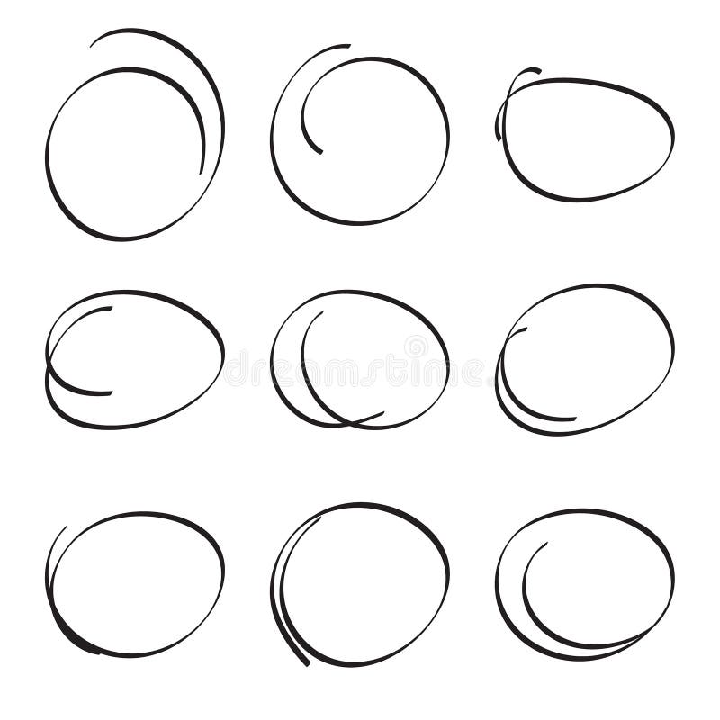 Set hand drawn ovals stock vector. Illustration of doodle - 83771481