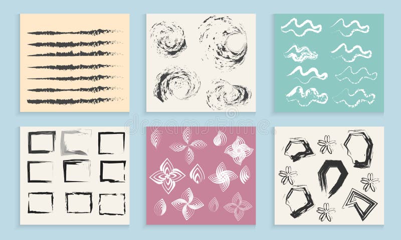 Set of Hand Drawn Patterns. Stock Illustration - Illustration of ...