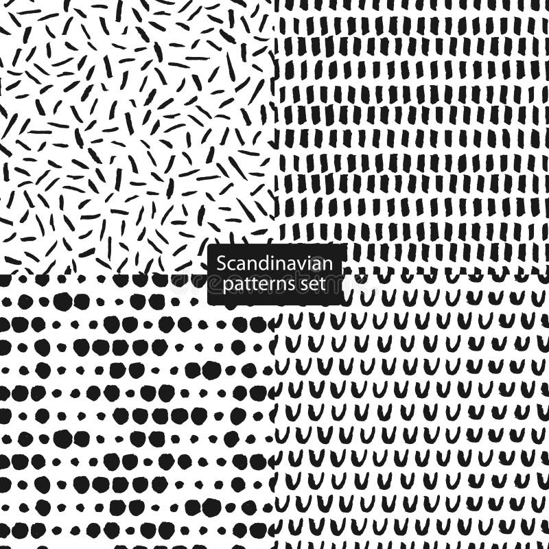 Set of hand drawn patterns stock vector. Illustration of geometric ...