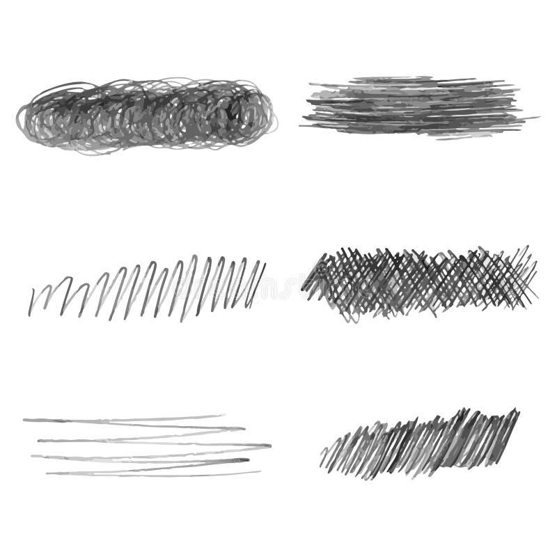 Set of Hand Drawn Pencil Strokes, Vector Doodle Illustration Stock ...