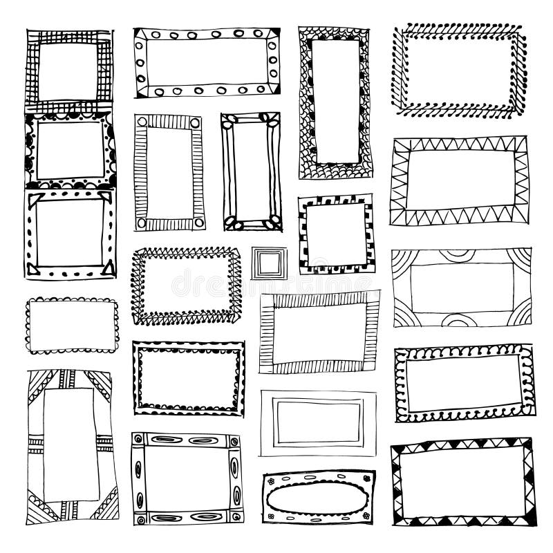 Set of hand drawn frames stock vector. Illustration of curl - 52258839