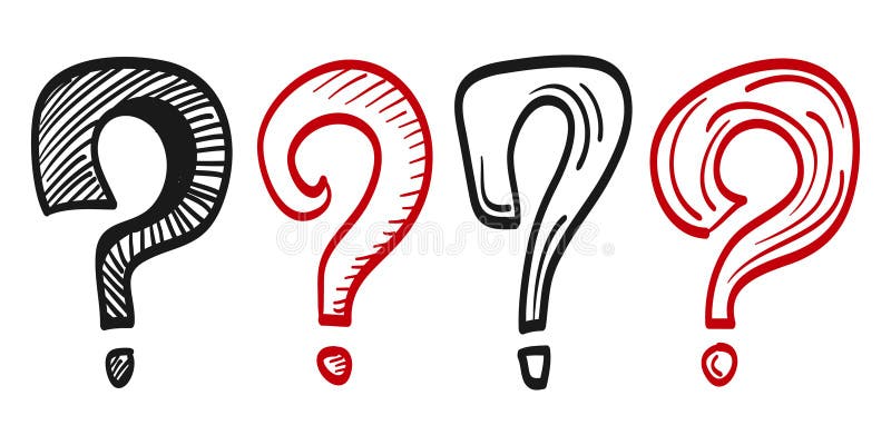 Set of Hand Drawn Question Marks. Doodle Questions Marks Stock Vector ...