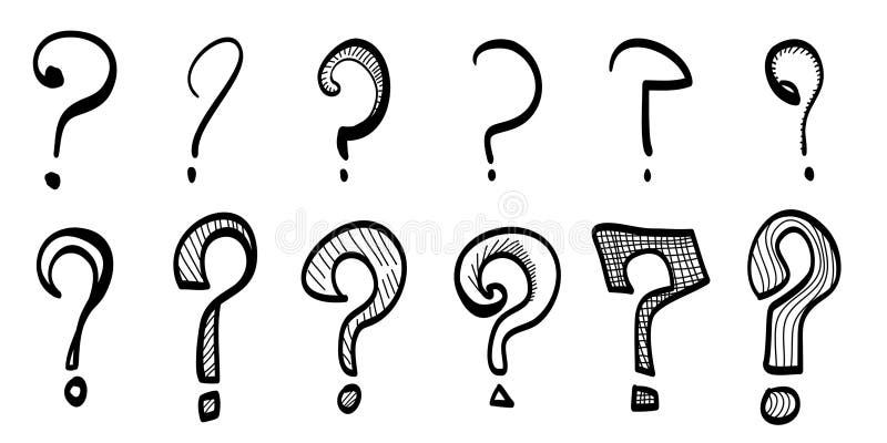 Set of Hand Drawn Question Marks. Doodle Questions Marks Stock ...