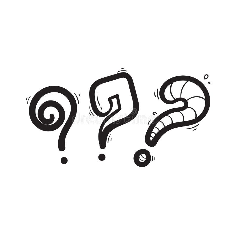 Set of Hand Drawn Question Marks. Doodle Questions Marks Set Stock ...
