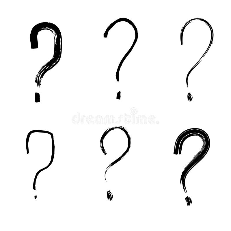 Set of Hand Drawn Question Marks. Vector Illustration. Stock Vector ...