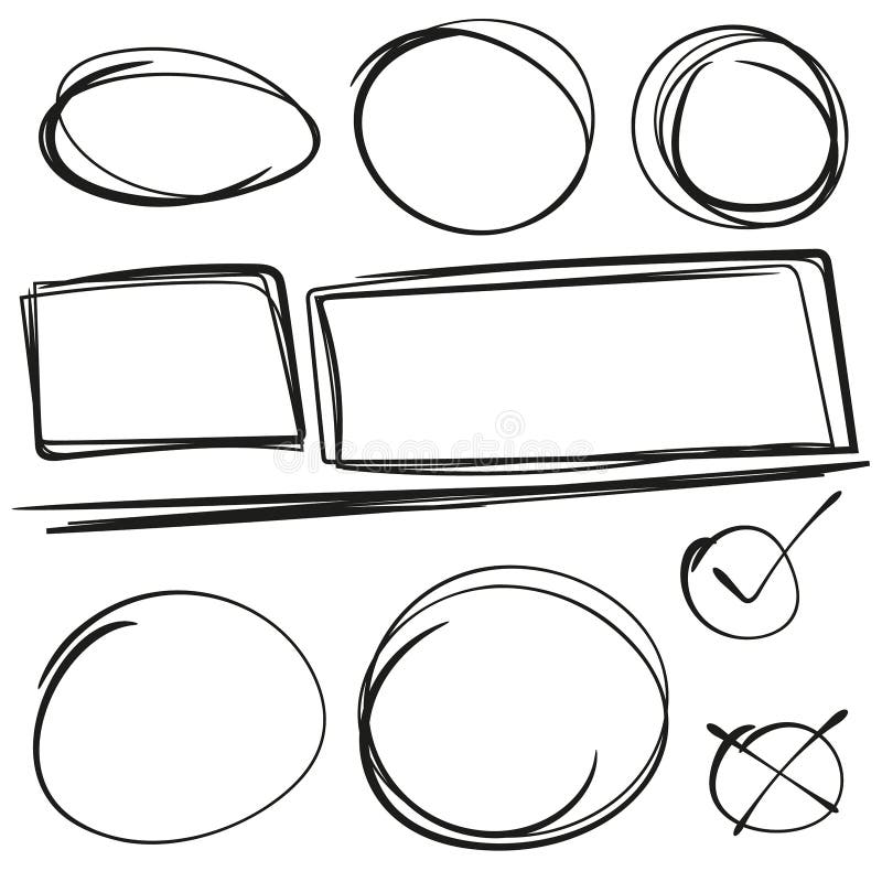 Set hand drawn rectangle stock vector. Illustration of brush - 242566290