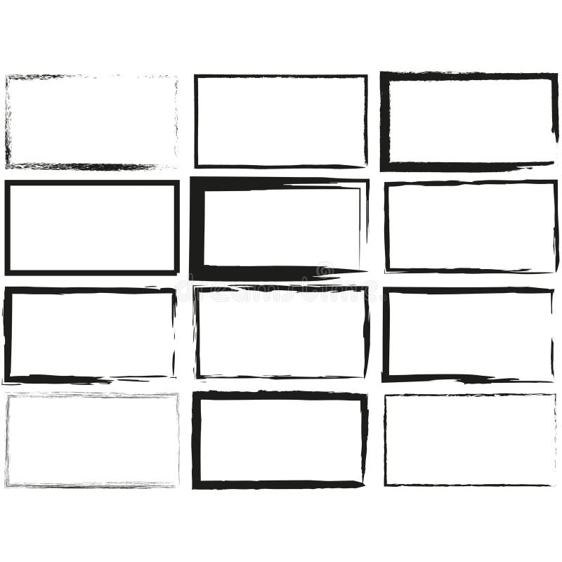 Set Hand Drawn Rectangle, Felt-tip Pen Objects. Text Box and Frames ...