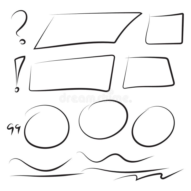 Set hand drawn rectangle. stock vector. Illustration of question ...