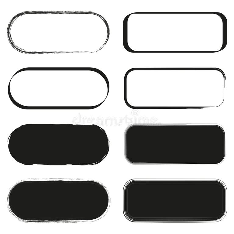 Set Hand Drawn Rectangle. Text Box and Frames. Vector Illustration. EPS ...