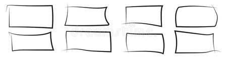 Set of Hand Drawn Rectangle. Text Box and Frames. Vector Illustration ...