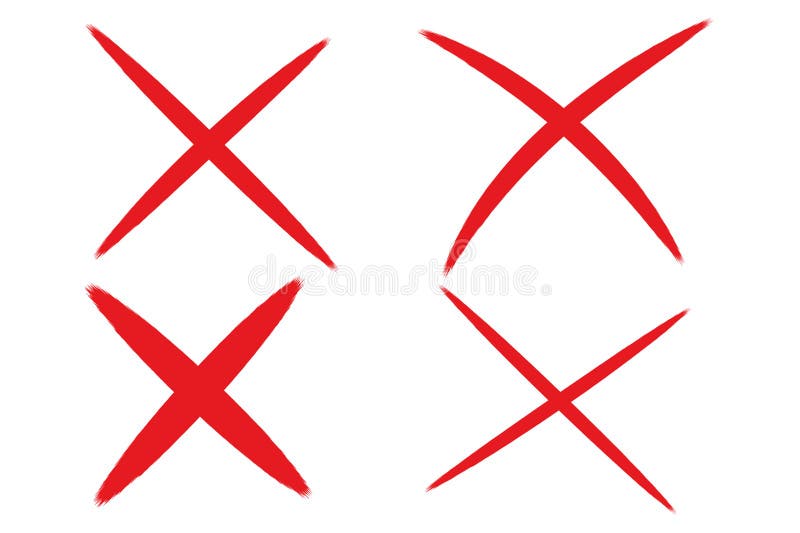 Hand Drawn Red Cross Mark Icon Stock Illustration - Illustration of ...