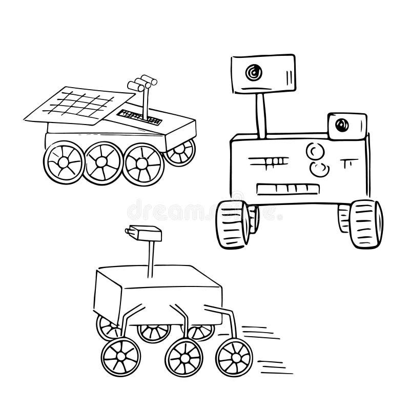 Set of Hand-drawn Robotic Rovers for Exploring and Learning New Planets ...