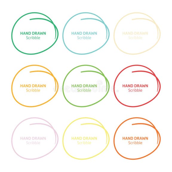 Set of hand drawn scribble stock vector. Illustration of draft - 263290809