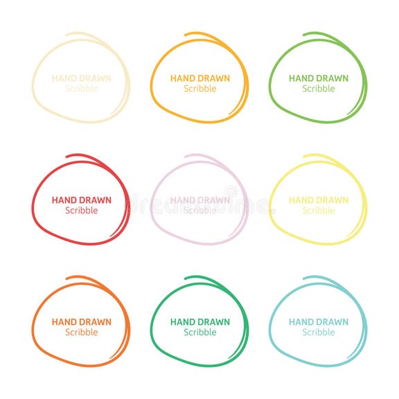 Set of hand drawn scribble stock vector. Illustration of creativity ...
