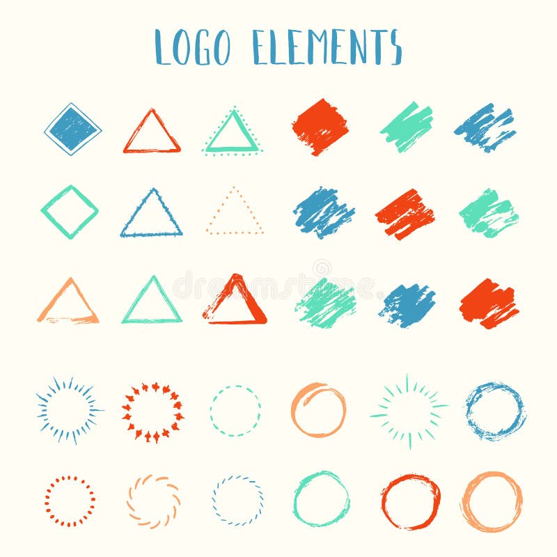 Set of Hand Drawn Shapes. Vector Illustration Stock Vector ...