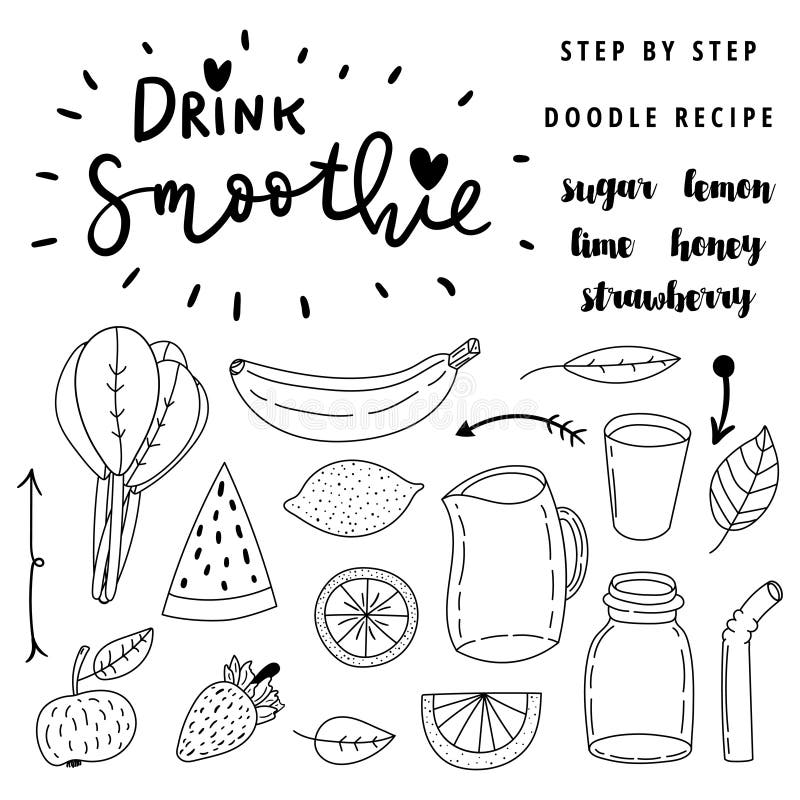 Set of Hand Drawn Simple Line Vector Doodle Icons. Stock Vector ...